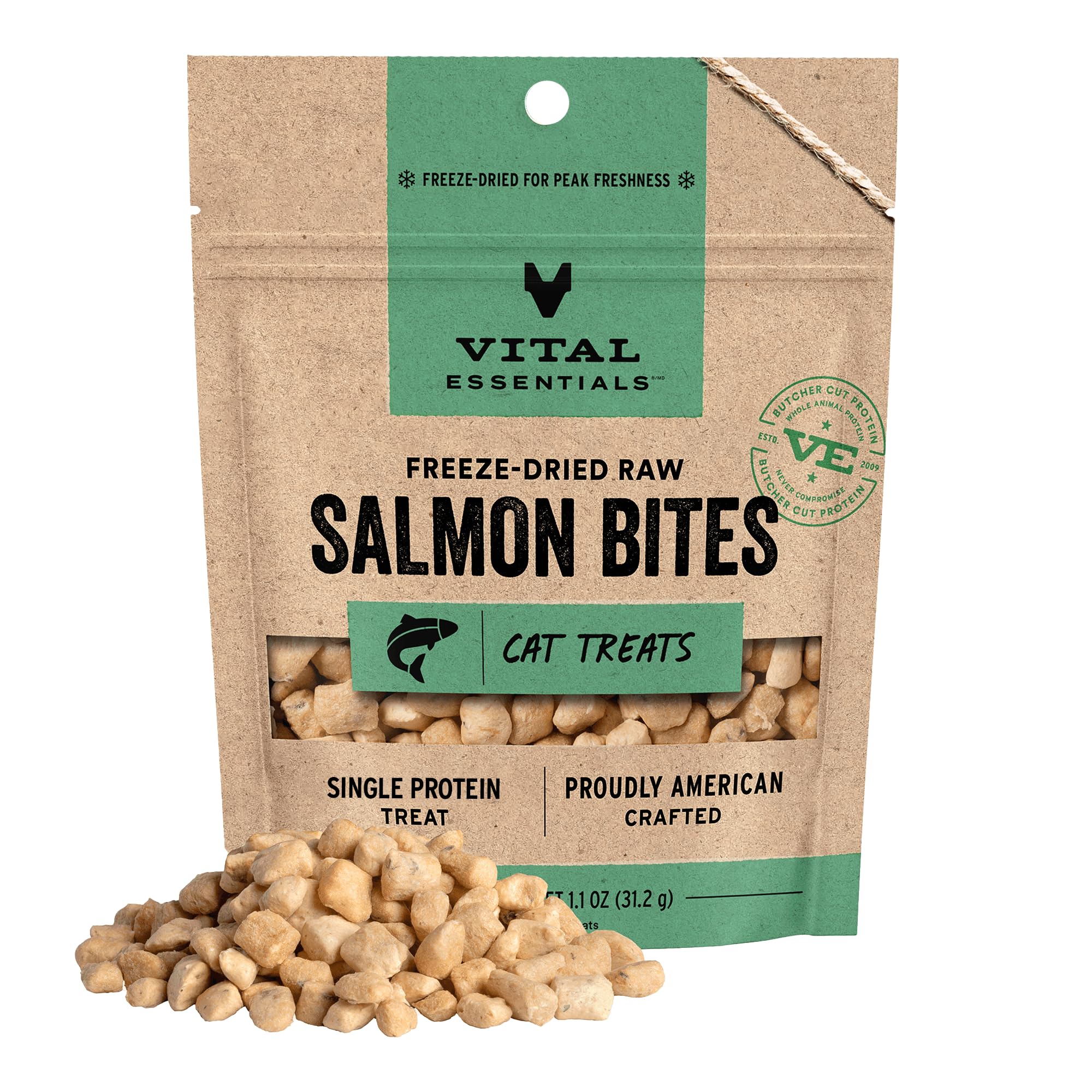 Snacks Vital Essentials gatos bites salmon liofilizado 1.1 oz – Lo ...